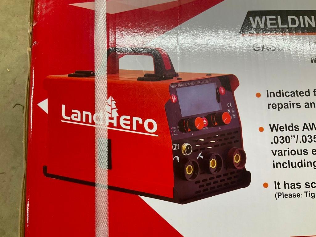 #4072 - New Land Hero MIG-140 Gasless Mig Welder (#20987542)