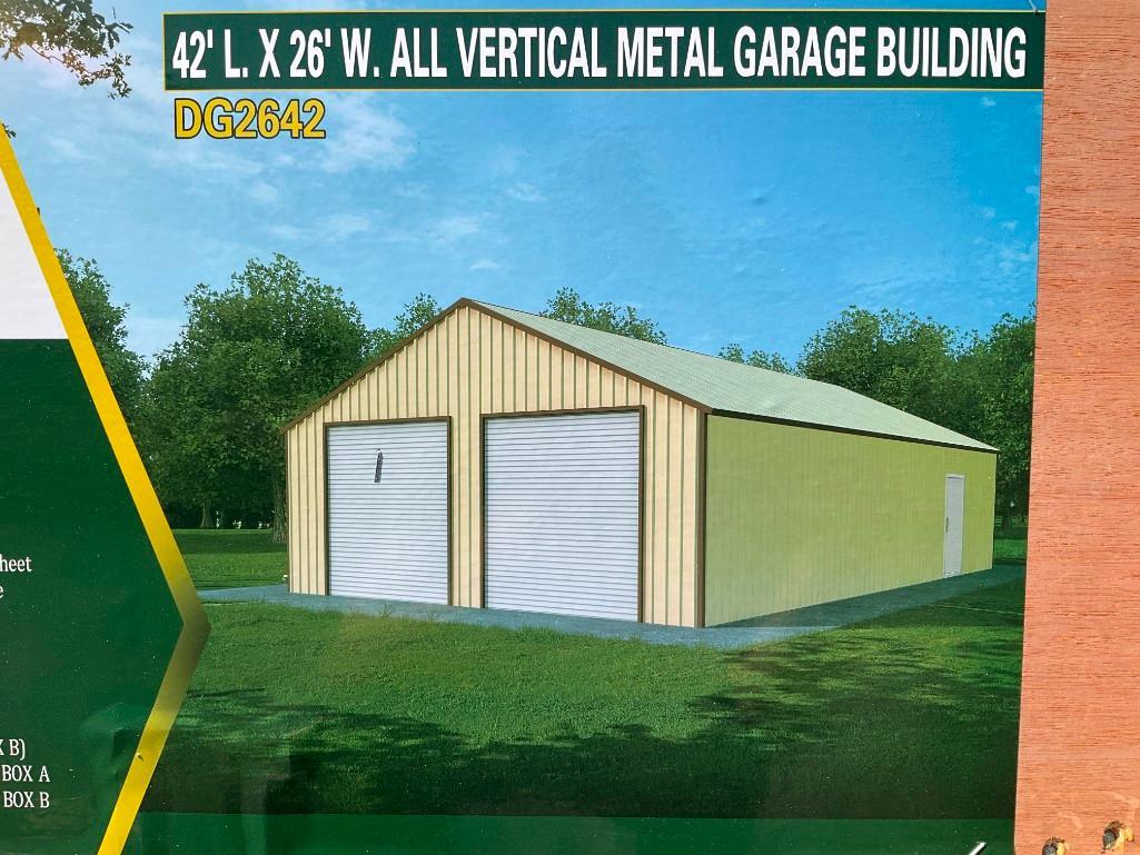 #4204 - New 26' x 42' Double Garage Metal Barn Shed (#21448472)