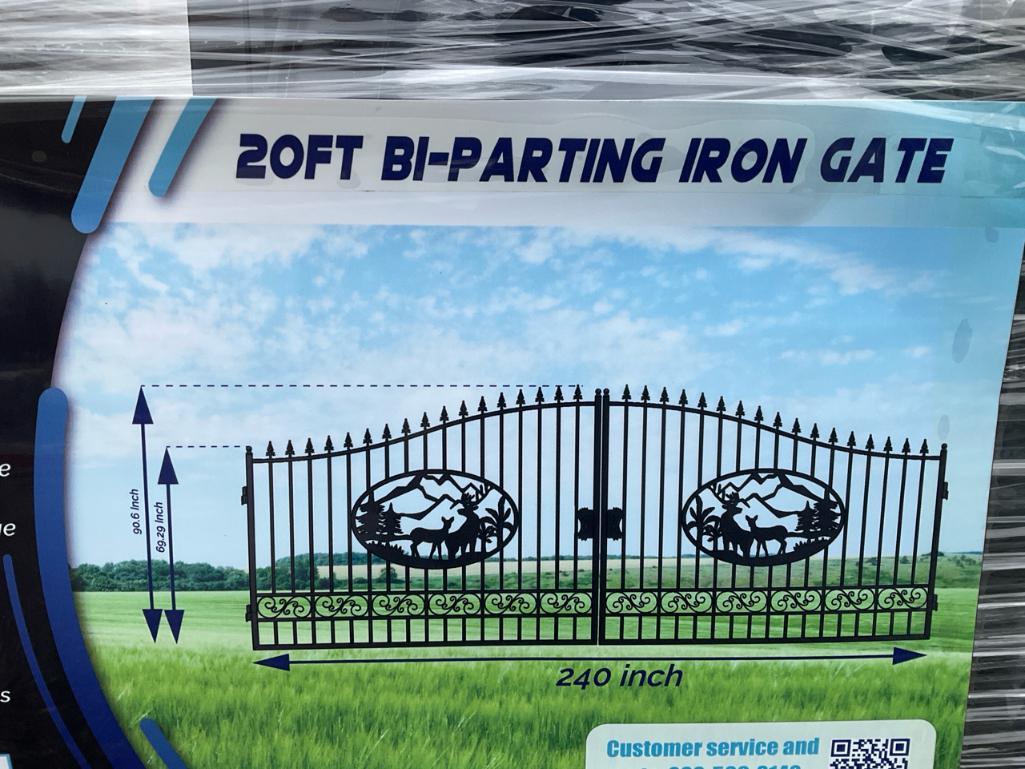 #4324 - 20' Iron Gate with Deer Logo (#22280766)